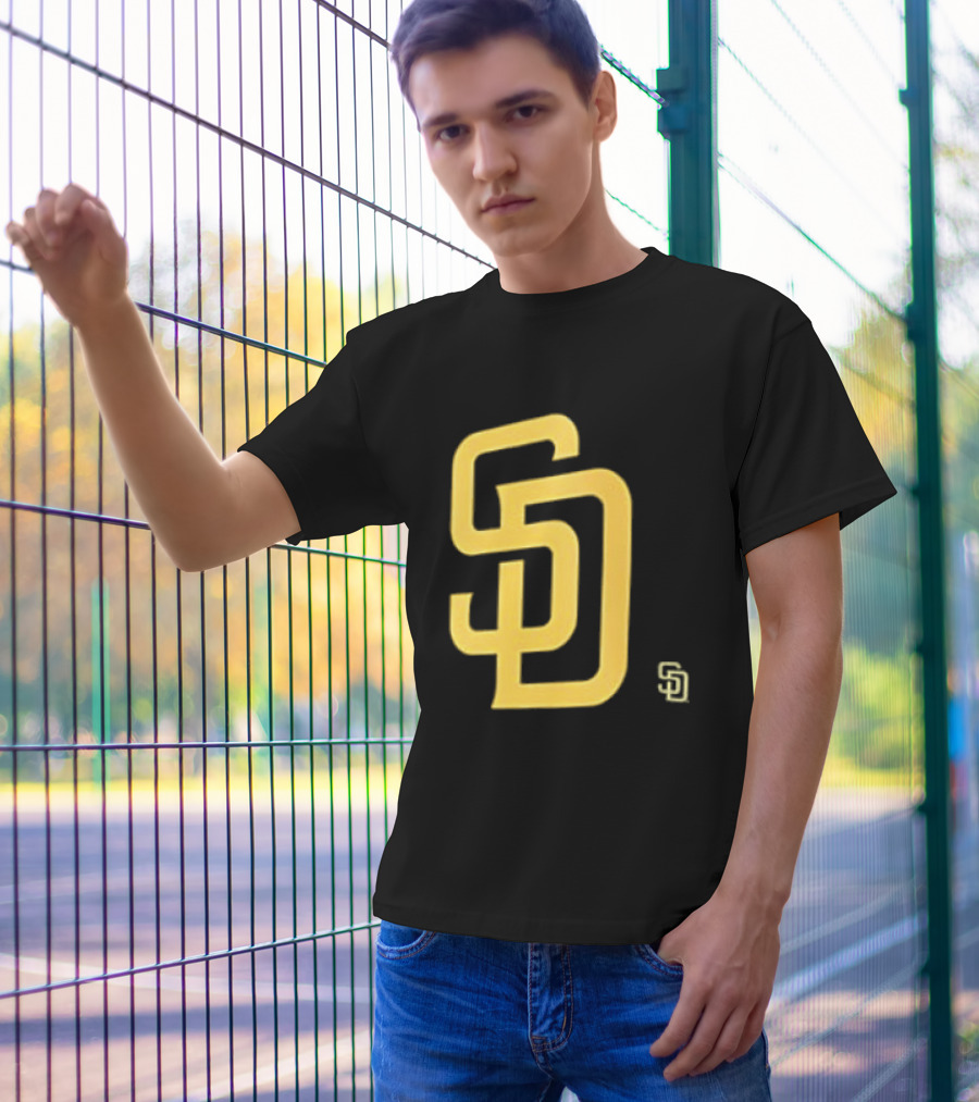 San Diego Padres SD Logo Cartoon 2 Sided T-Shirt