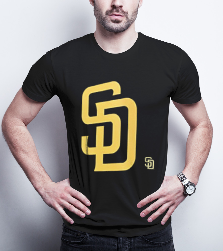 San Diego Padres SD Logo Cartoon 2 Sided T-Shirt