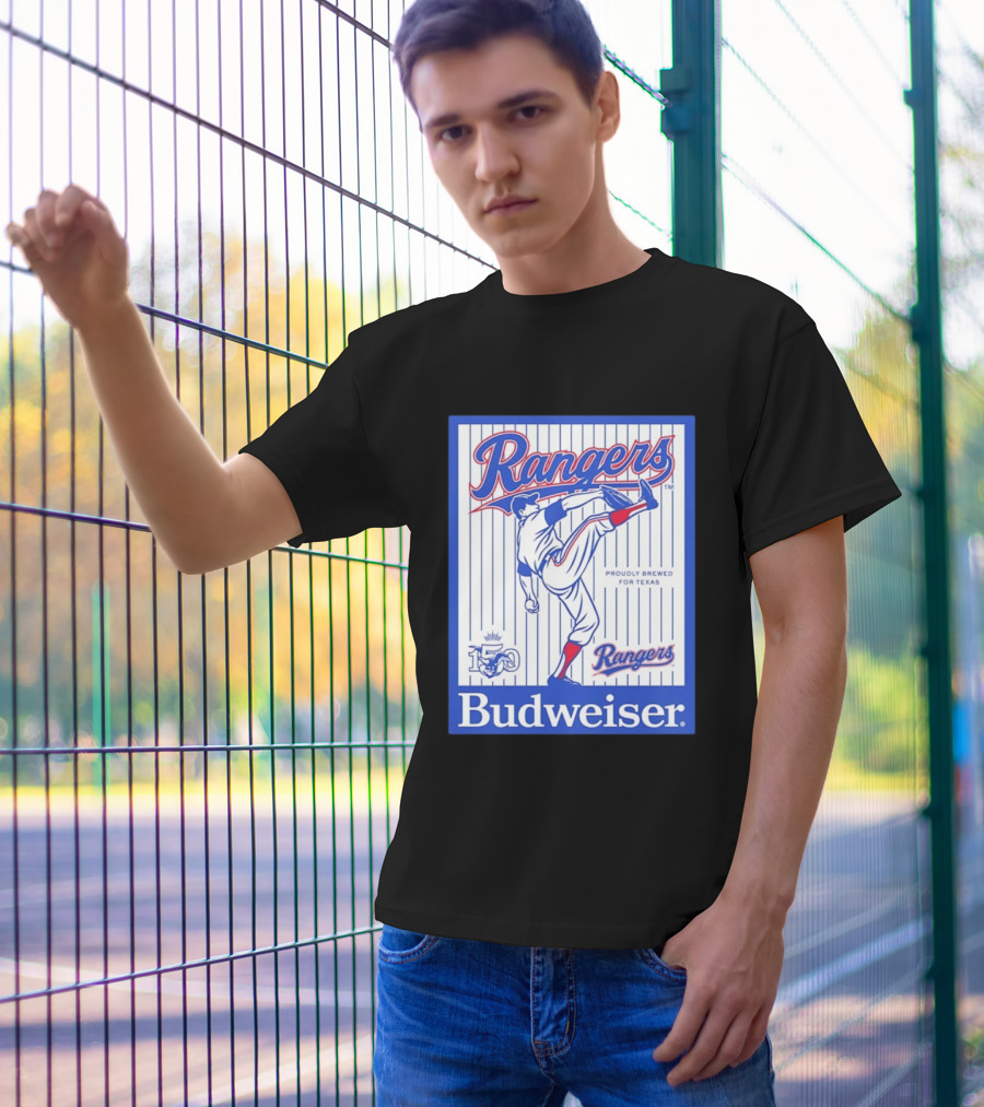 Budweiser Rangers Proudly Brewed For Texas 150 Years T-Shirt