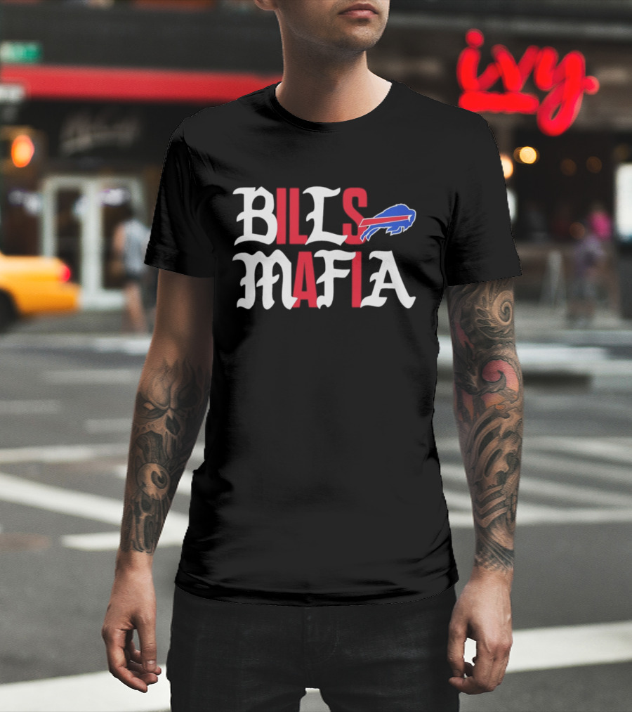 Buffalo Bills Mafia Wordmark With Team T-Shirt