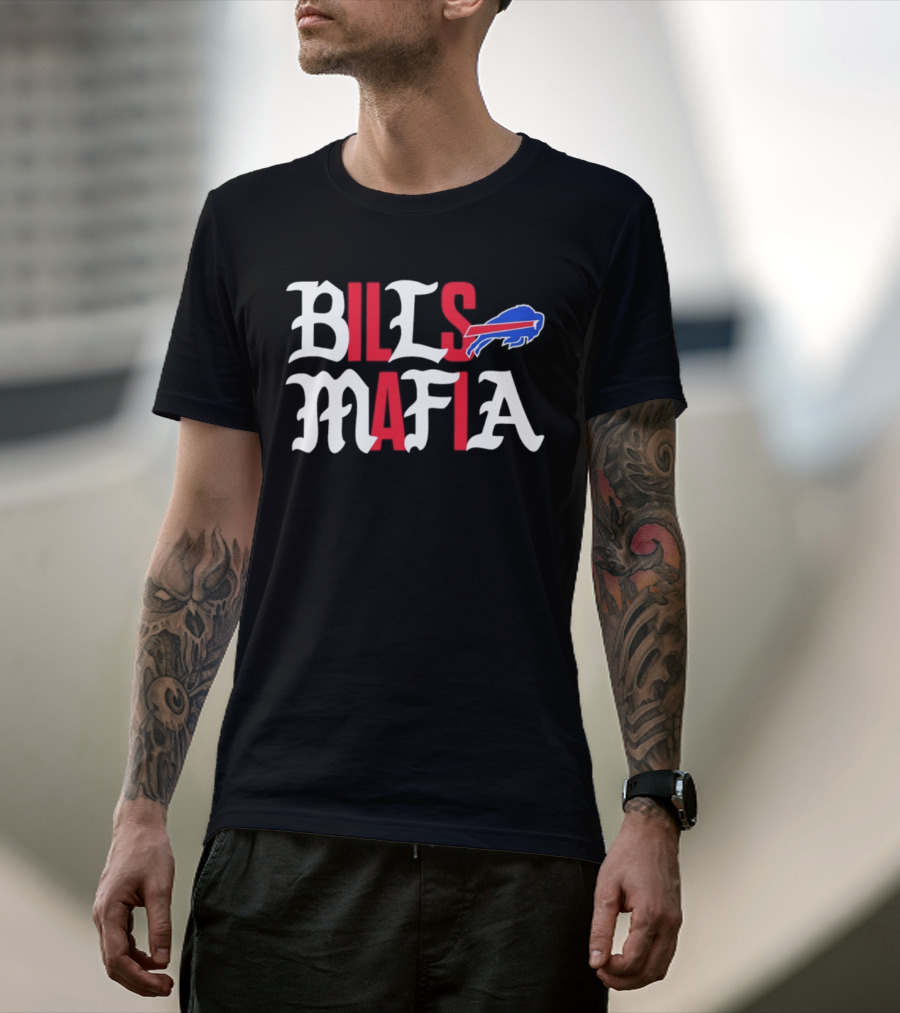 Buffalo Bills Mafia Wordmark With Team T-Shirt