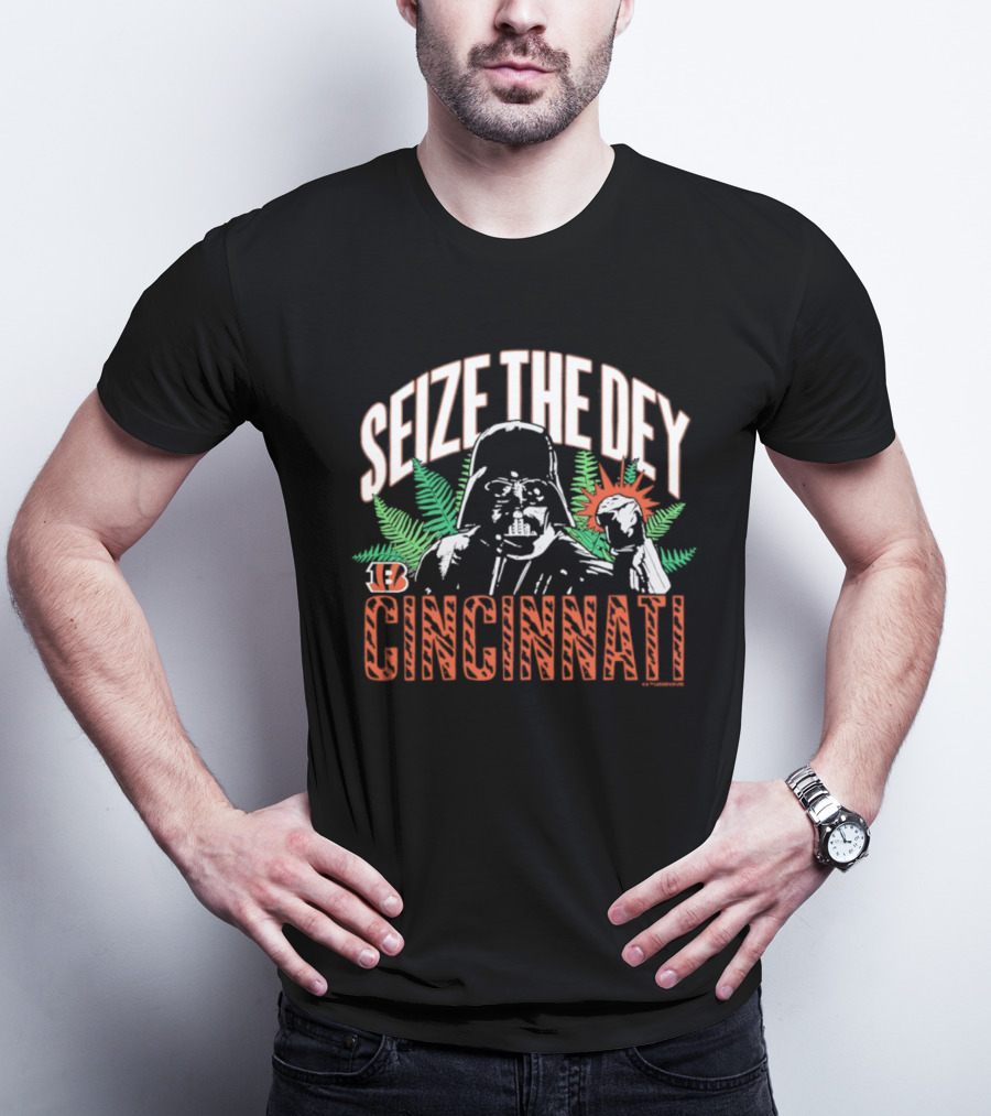 Cincinnati Bengals Star Wars Seize The Dey Darth Vader And Yoda T-Shirt
