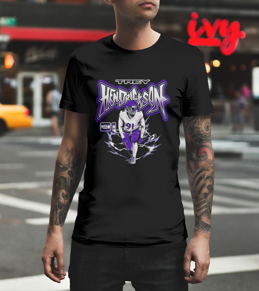 Trey Hendrickson 91 Comic Style Baltimore Ravens T-Shirt