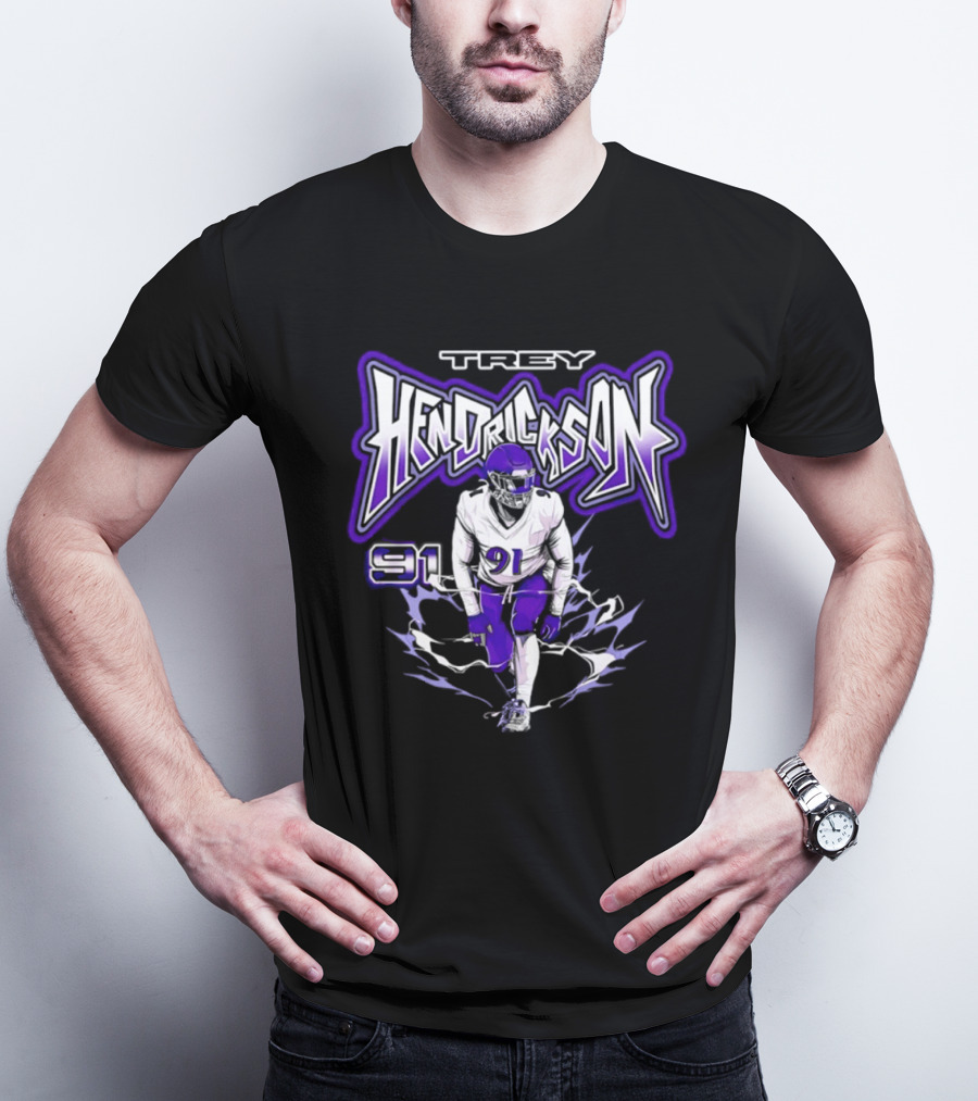 Trey Hendrickson 91 Comic Style Baltimore Ravens T-Shirt