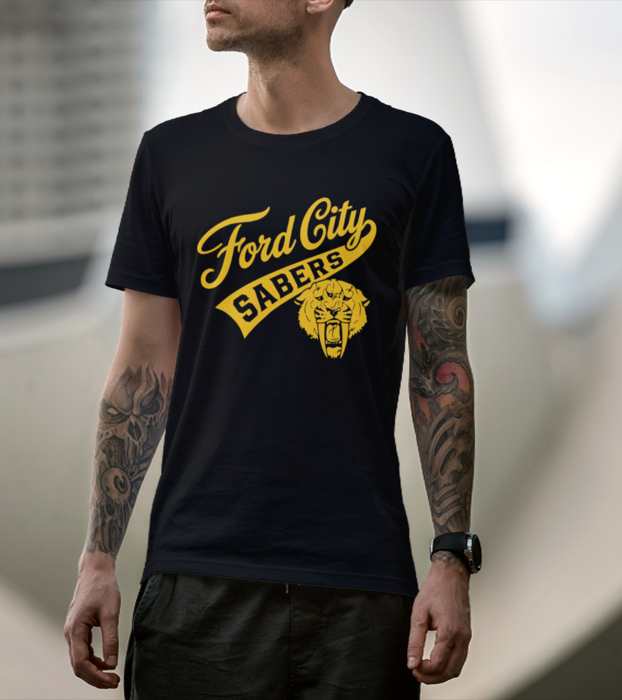 Ford City Sabers Yellow Lion T-Shirt