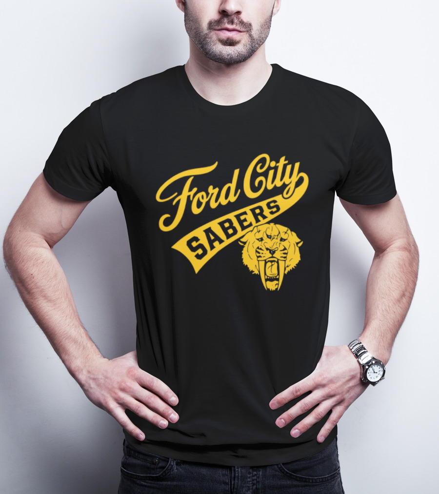 Ford City Sabers Yellow Lion T-Shirt
