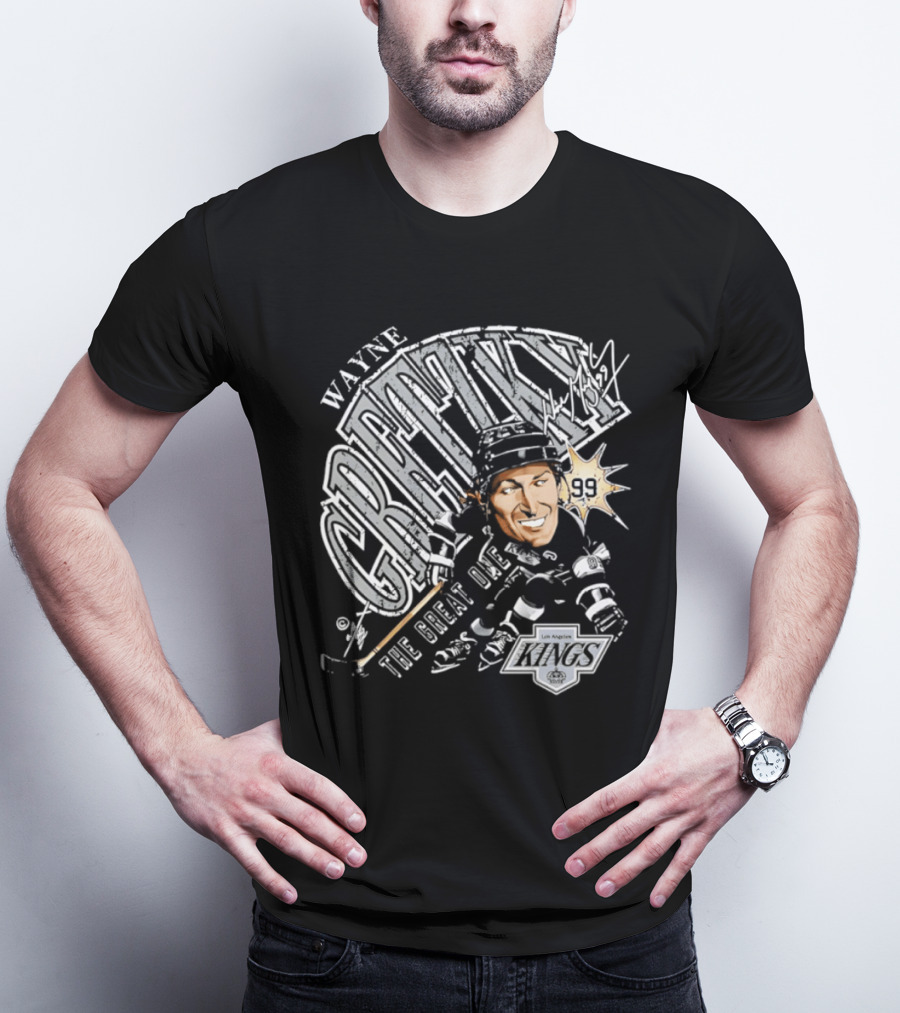Wayne Gretzky The Great One Los Angeles Kings Bruce Stark T-Shirt