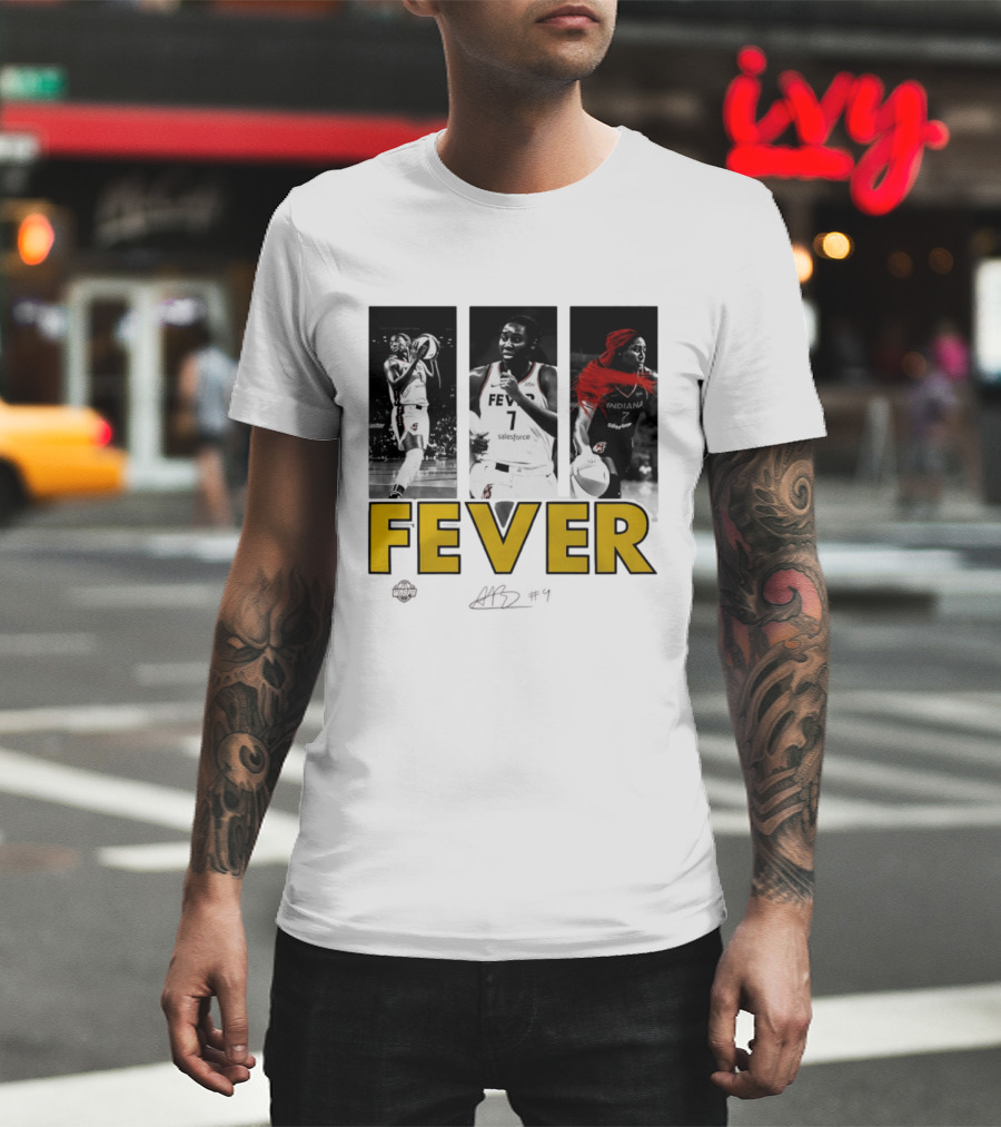 Indiana Fever Aliyah Boston WNBA Player Collage Signature T-Shirt