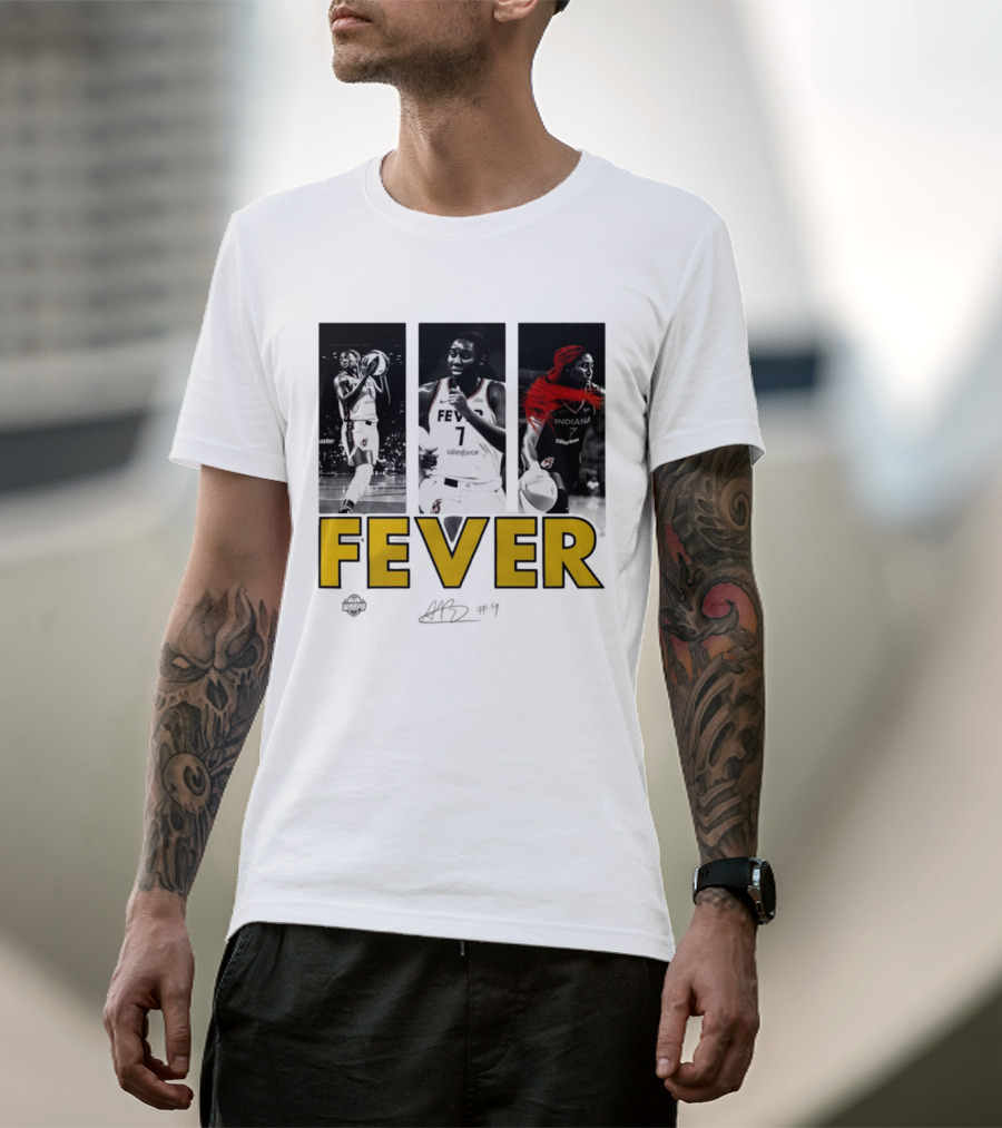 Indiana Fever Aliyah Boston WNBA Player Collage Signature T-Shirt