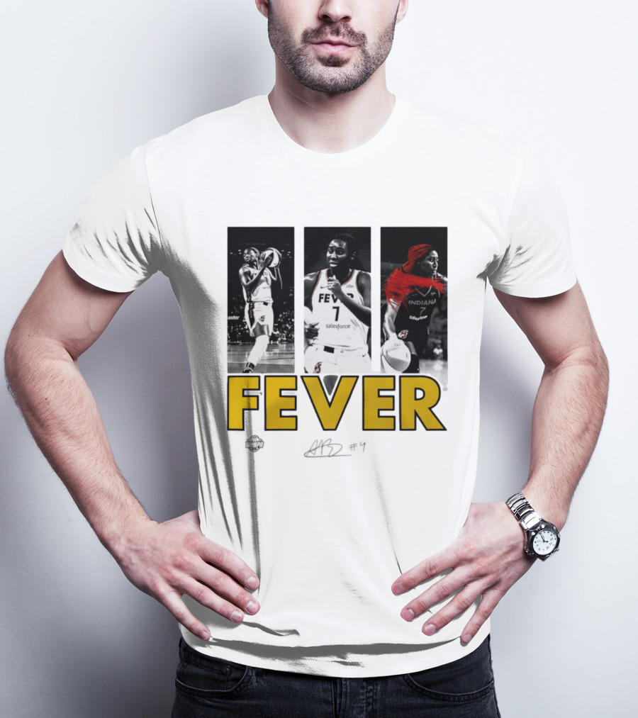 Indiana Fever Aliyah Boston WNBA Player Collage Signature T-Shirt