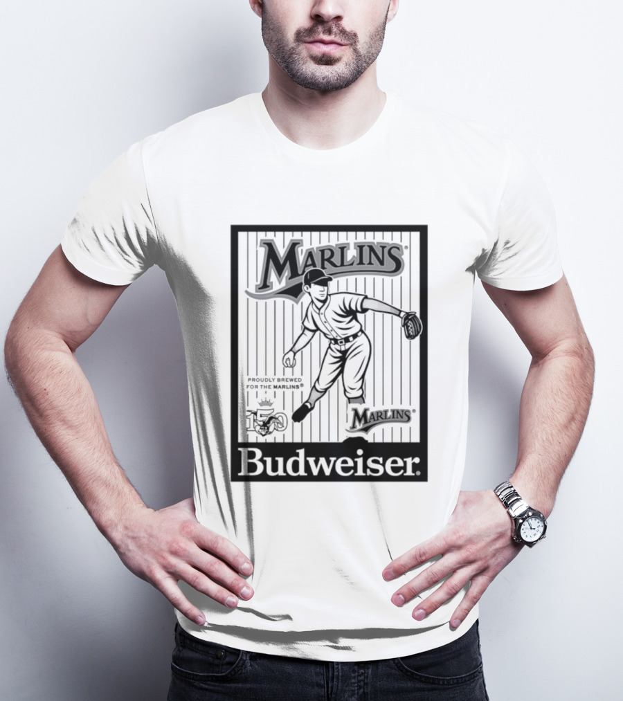 Budweiser 150 Years Florida Marlins Baseball Vintage Player T-Shirt