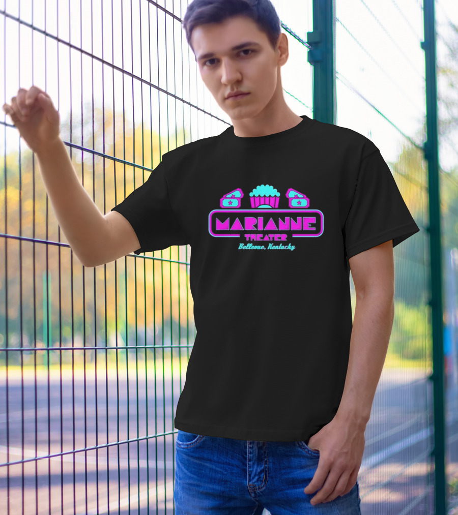 Marianne Theater Bellevue Kentucky Retro Popcorn Cinema Aesthetic T-Shirt