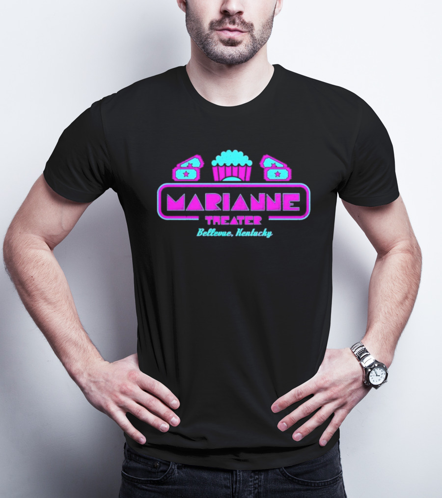 Marianne Theater Bellevue Kentucky Retro Popcorn Cinema Aesthetic T-Shirt