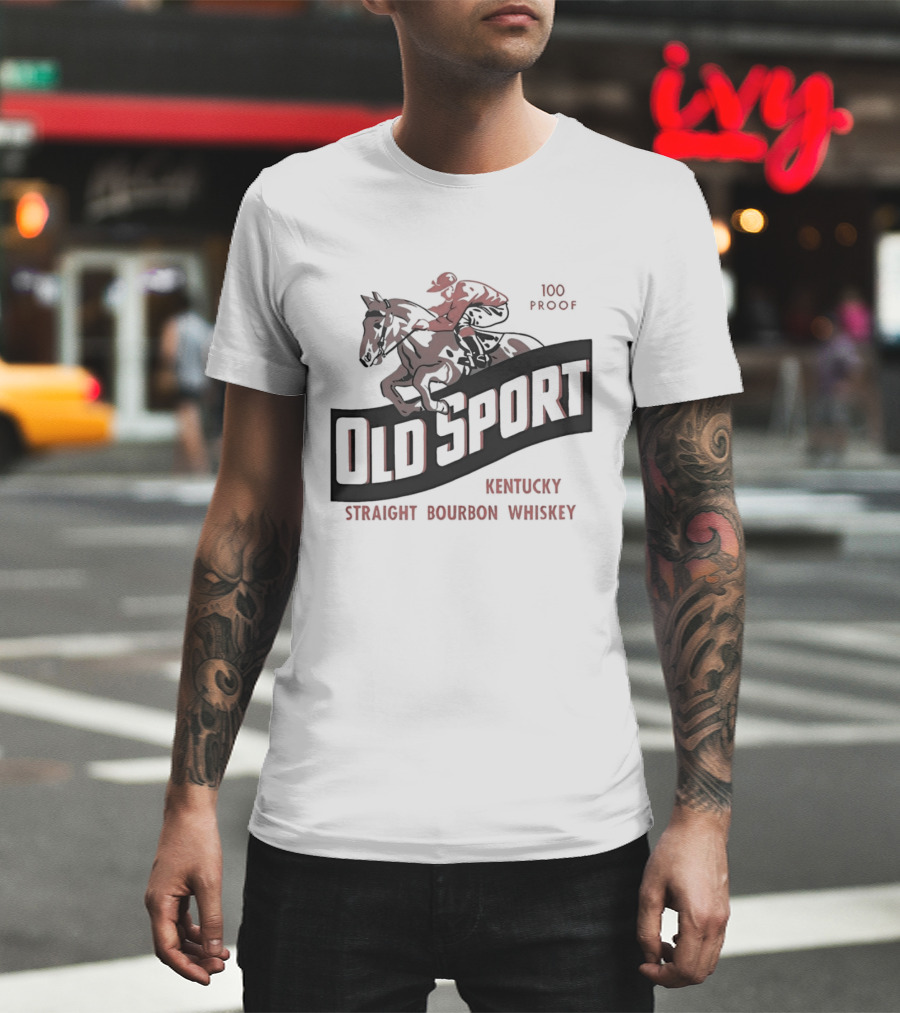 Old Sport Kentucky Straight Bourbon Whiskey Jockey Horse Racing T-Shirt