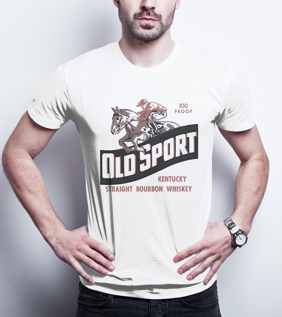 Old Sport Kentucky Straight Bourbon Whiskey Jockey Horse Racing T-Shirt