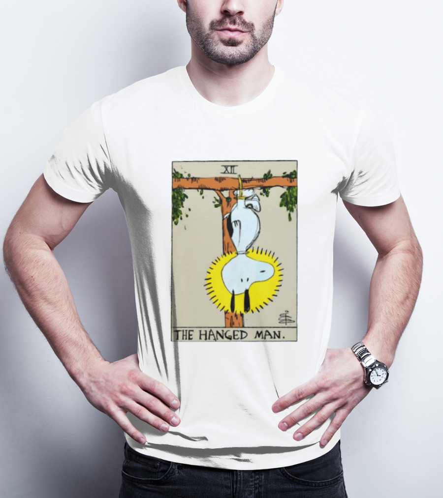 Snoopy The Hanged Man Tarot Card XII Peanuts T-Shirt