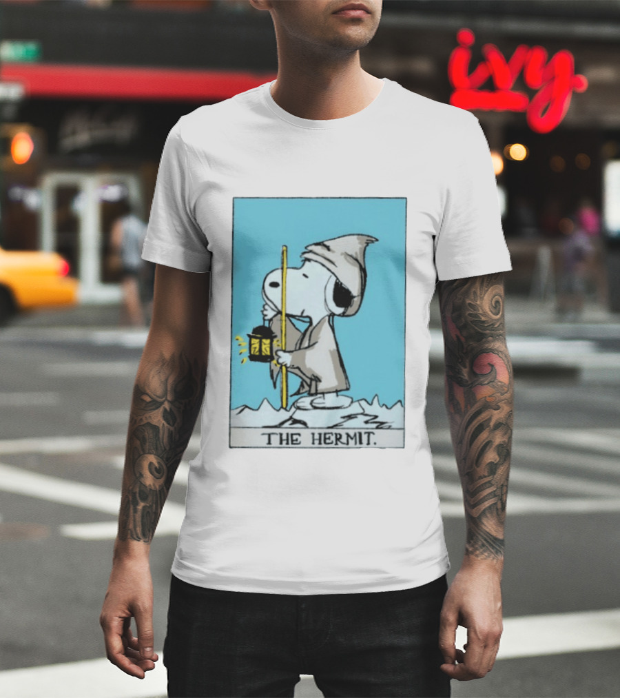 Snoopy The Hermit Tarot Peanuts Charlie Brown T-Shirt