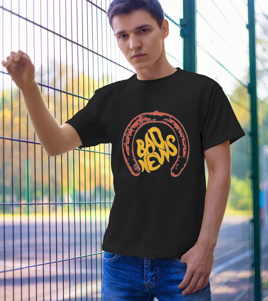 Bad News Horseshoe Icon Retro Vibe T-Shirt