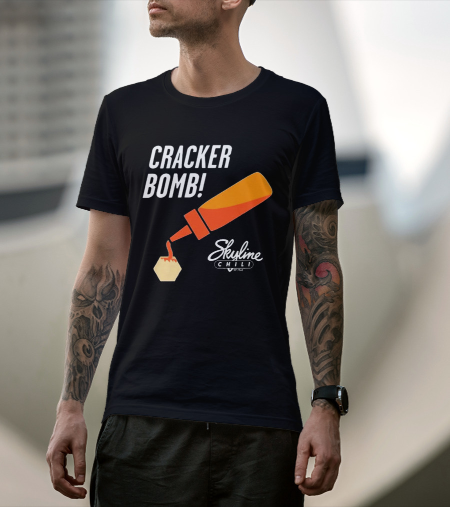 Cracker Bomb Skyline Chili Hot Sauce Fun T-Shirt