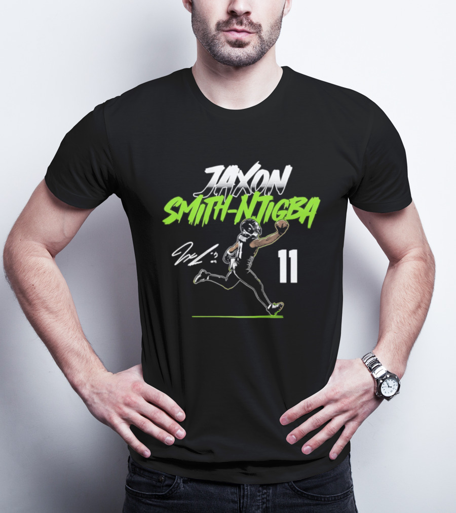 Jaxon Smith Njigba 11 Seahawks Player Pose 2026 T-Shirt