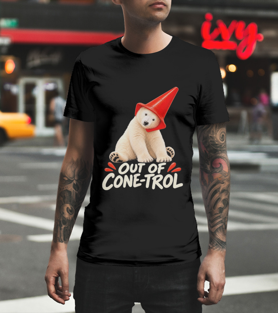 Out Of Cone Trol Polar Bear Traffic Cone Viral T-Shirt