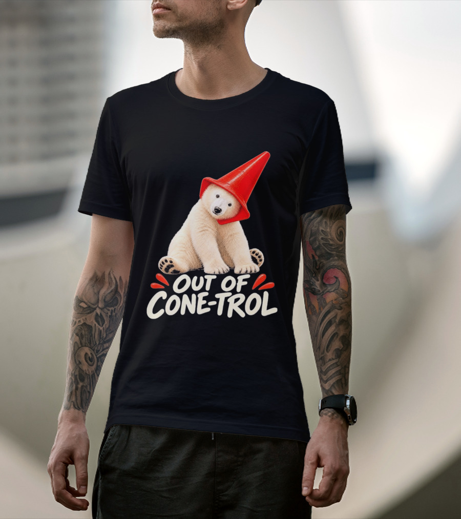 Out Of Cone Trol Polar Bear Traffic Cone Viral T-Shirt