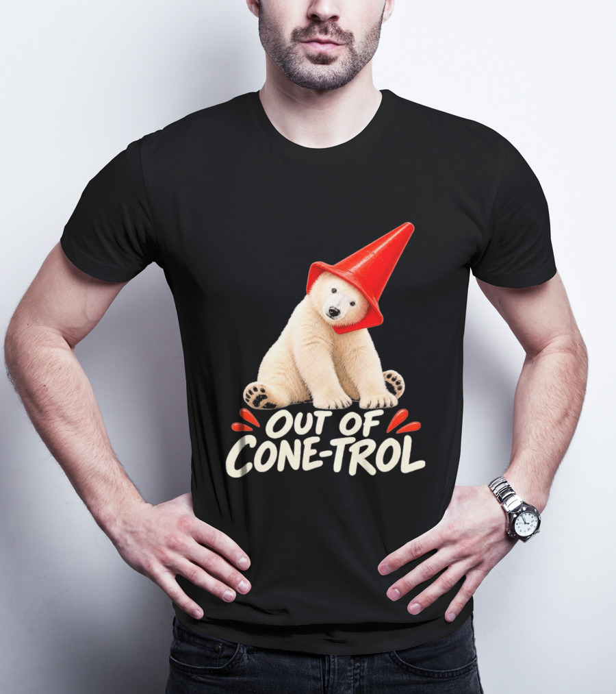 Out Of Cone Trol Polar Bear Traffic Cone Viral T-Shirt