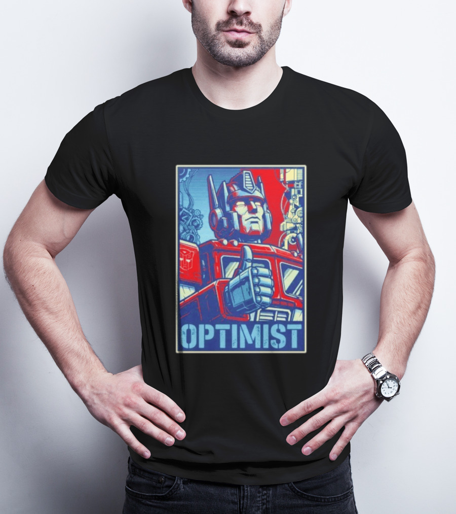 Optimus Prime Optimist Transformers Art Thumbs Up T-Shirt