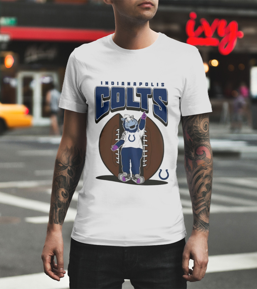 Indianapolis Colts Blue Mania Mascot Football 2026 T-Shirt