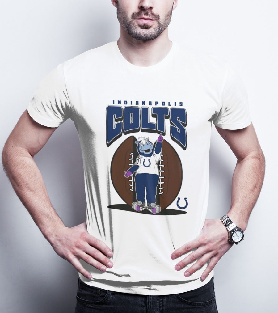 Indianapolis Colts Blue Mania Mascot Football 2026 T-Shirt