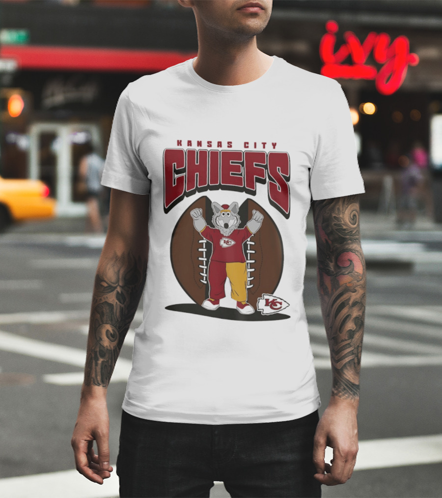 Kansas City Chiefs K.C. Wolf Mascot Football 2026 T-Shirt