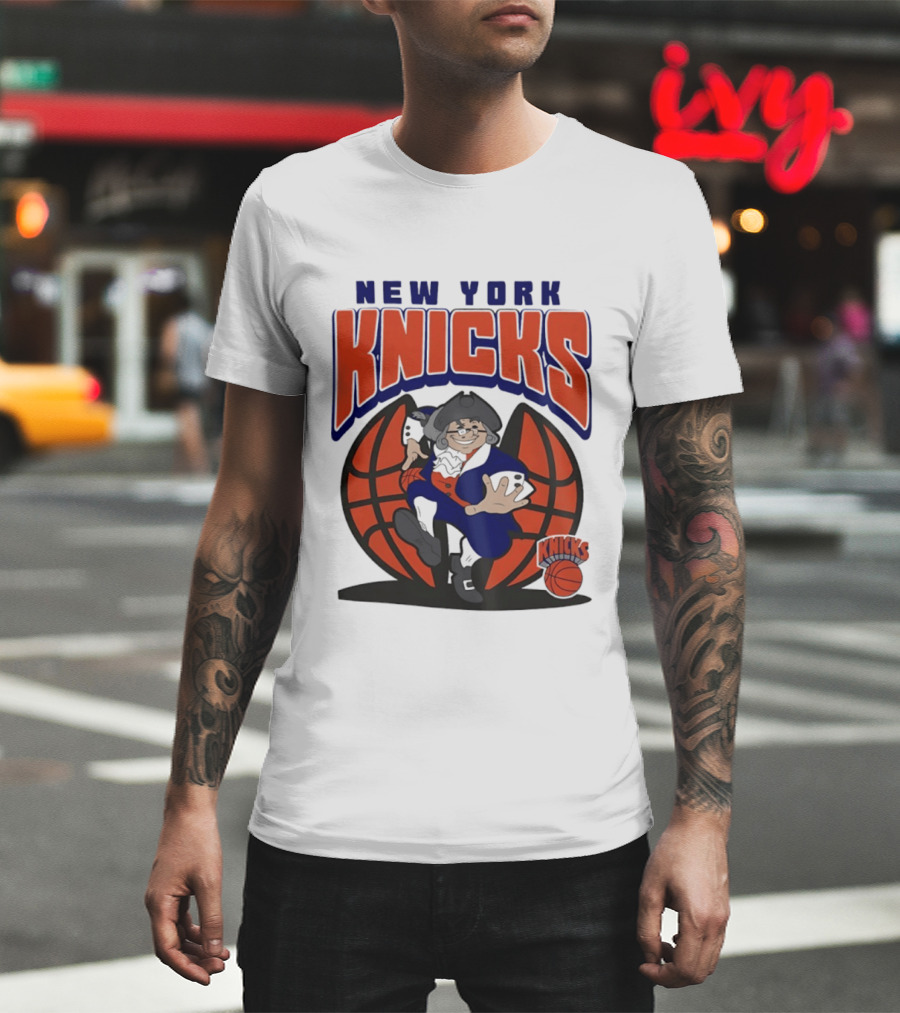 New York Knicks Father Knickerbocker Basketball Mania T-Shirt