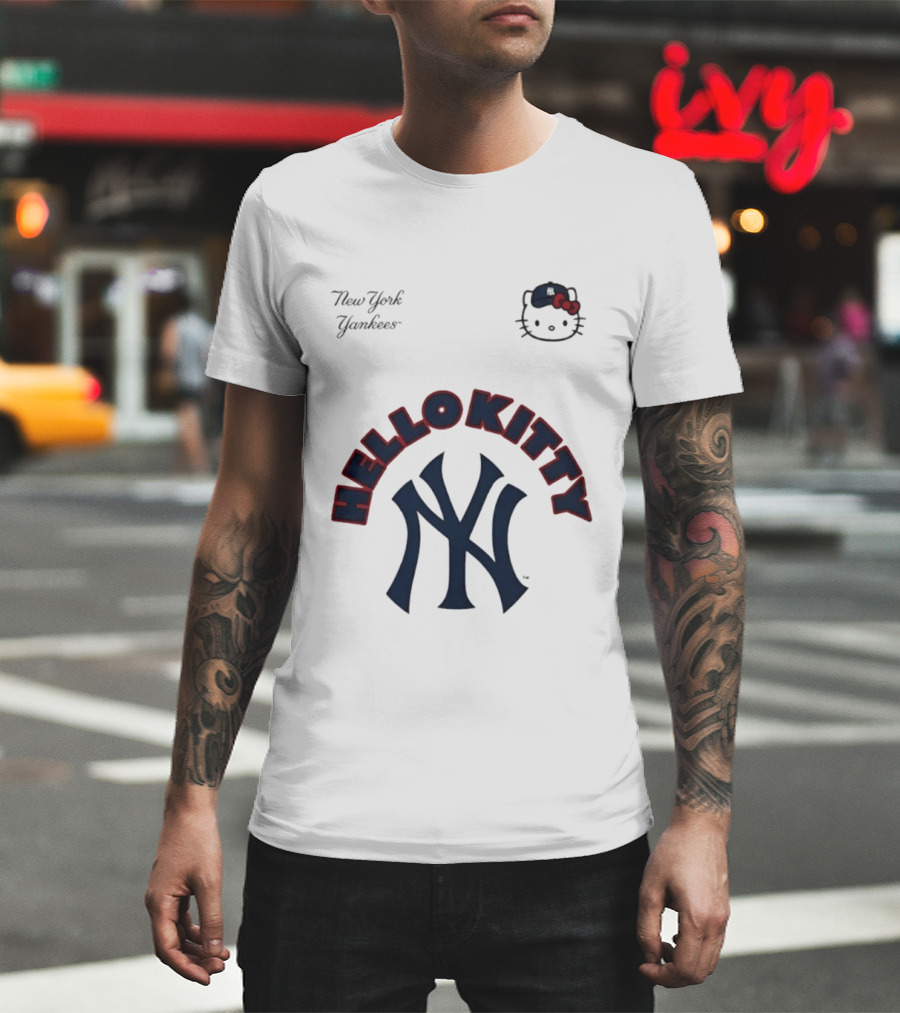 New York Yankees Hello Kitty Collaboration August 22 Yankee Stadium T-Shirt