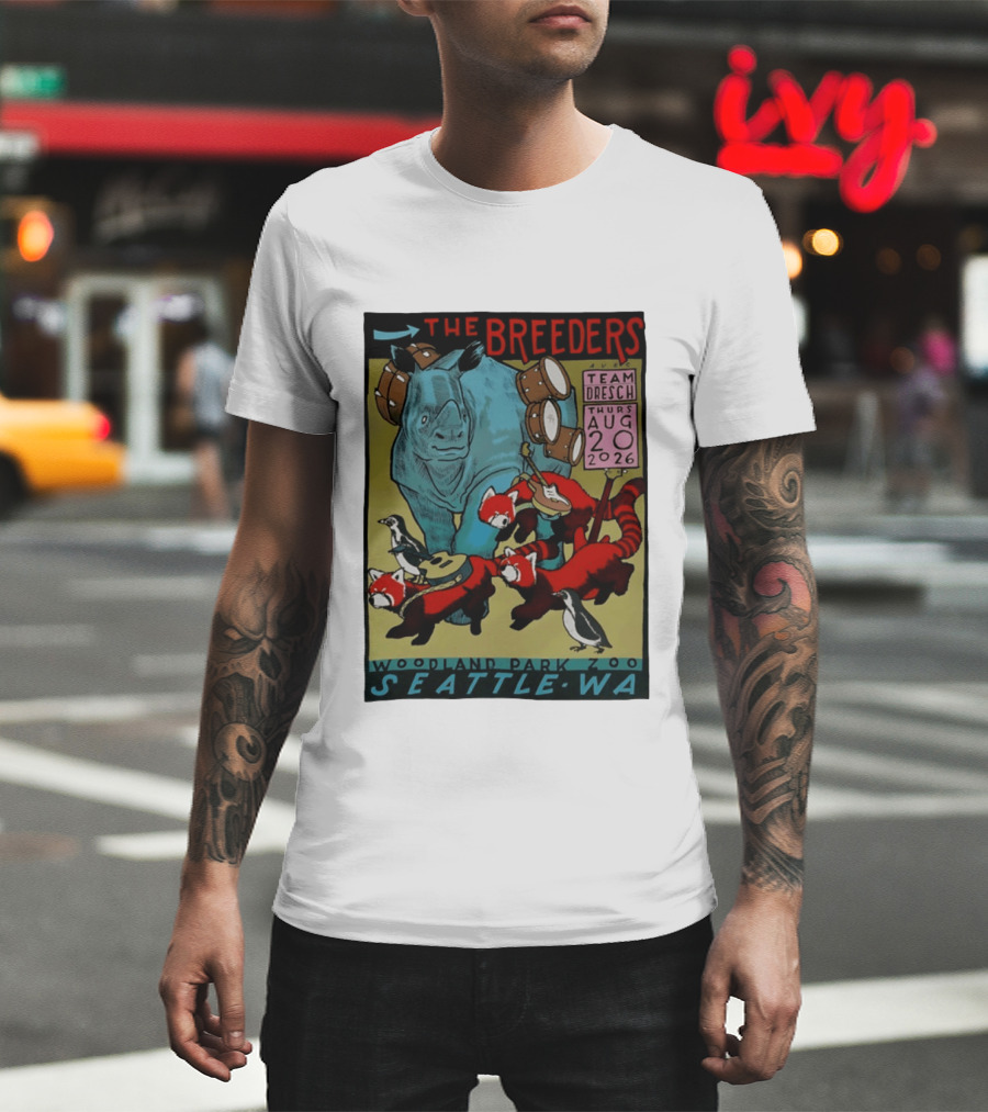 The Breeders Team Dresch Live Woodland Park Zoo Seattle WA August 20 2026 T-Shirt