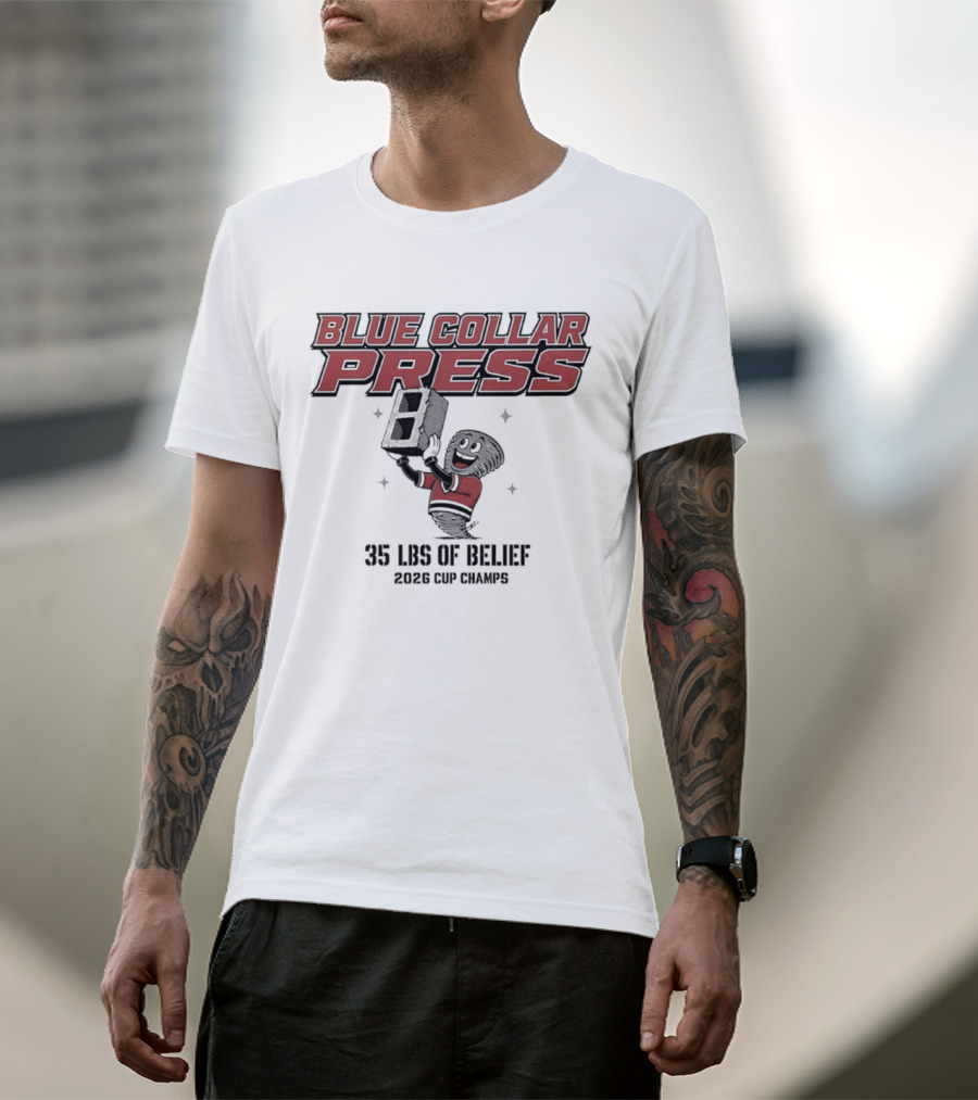 Carolina Hurricanes Blue Collar Press 35 LBS Of Belief 2026 Cup Winners T-Shirt
