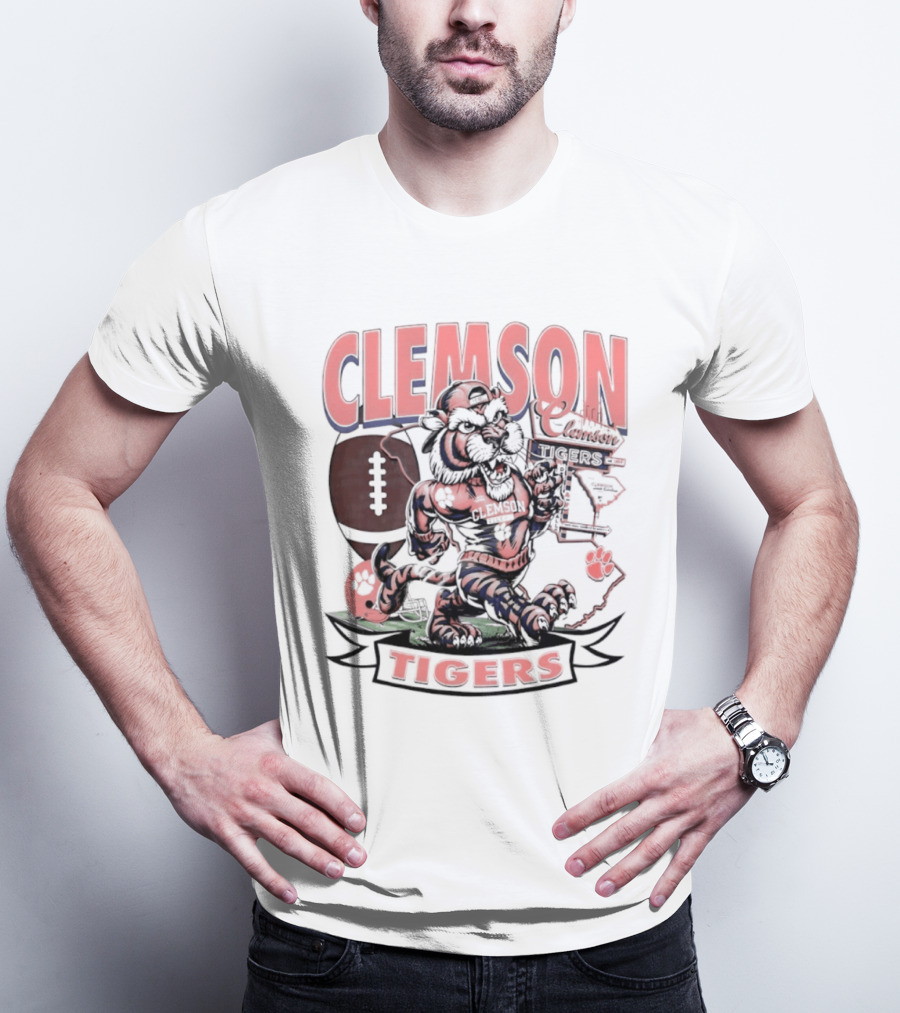 Clemson Tigers Football NCAA Cartoon T-Shirt