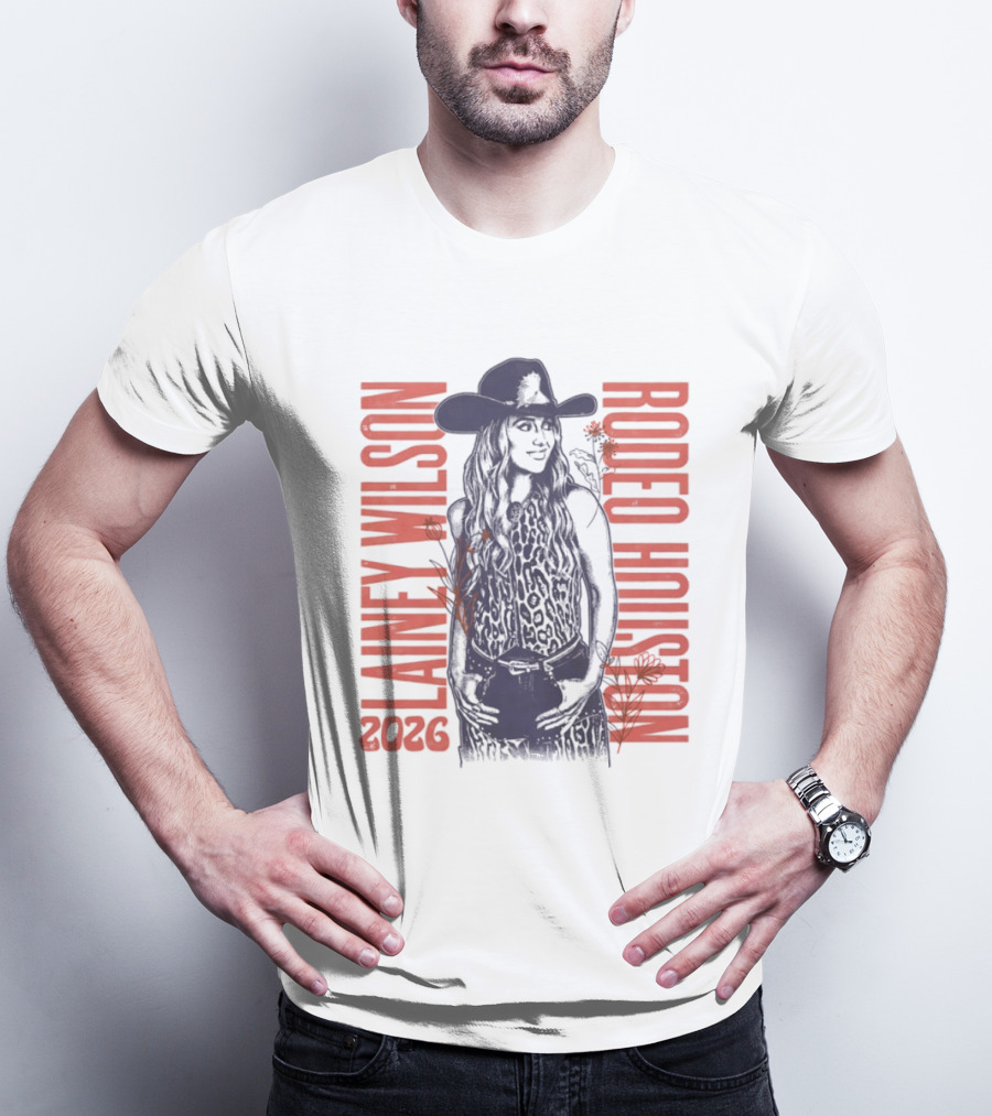 Lainey Wilson Rodeo Houston 2026 Country Music Western Style Cowboy Hat Floral T-Shirt