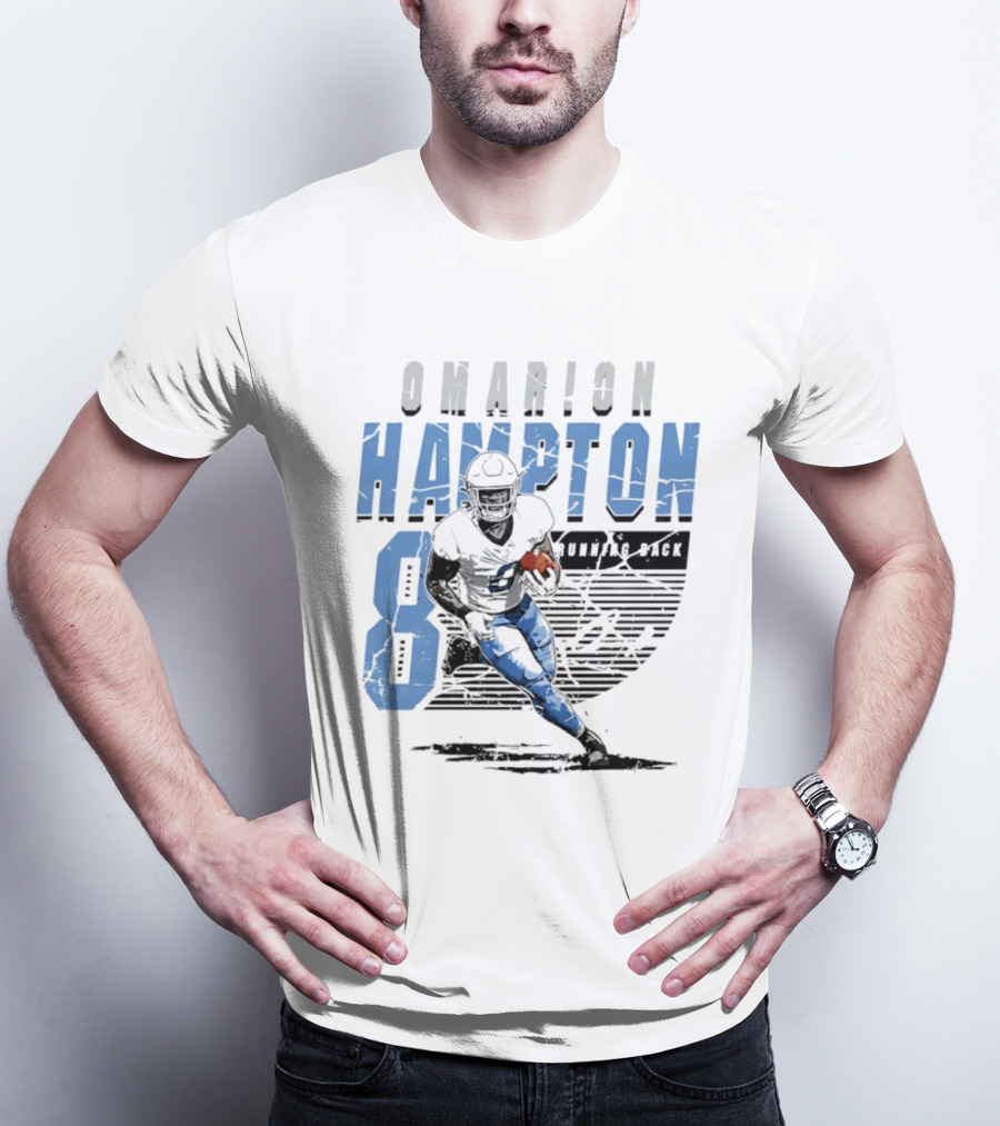 Omarion Hampton 8 Running Back Los Angeles Chargers Football T-Shirt