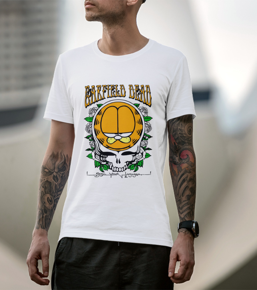 Garfield Dead Steal Your Lasagna Grateful Mashup T-Shirt