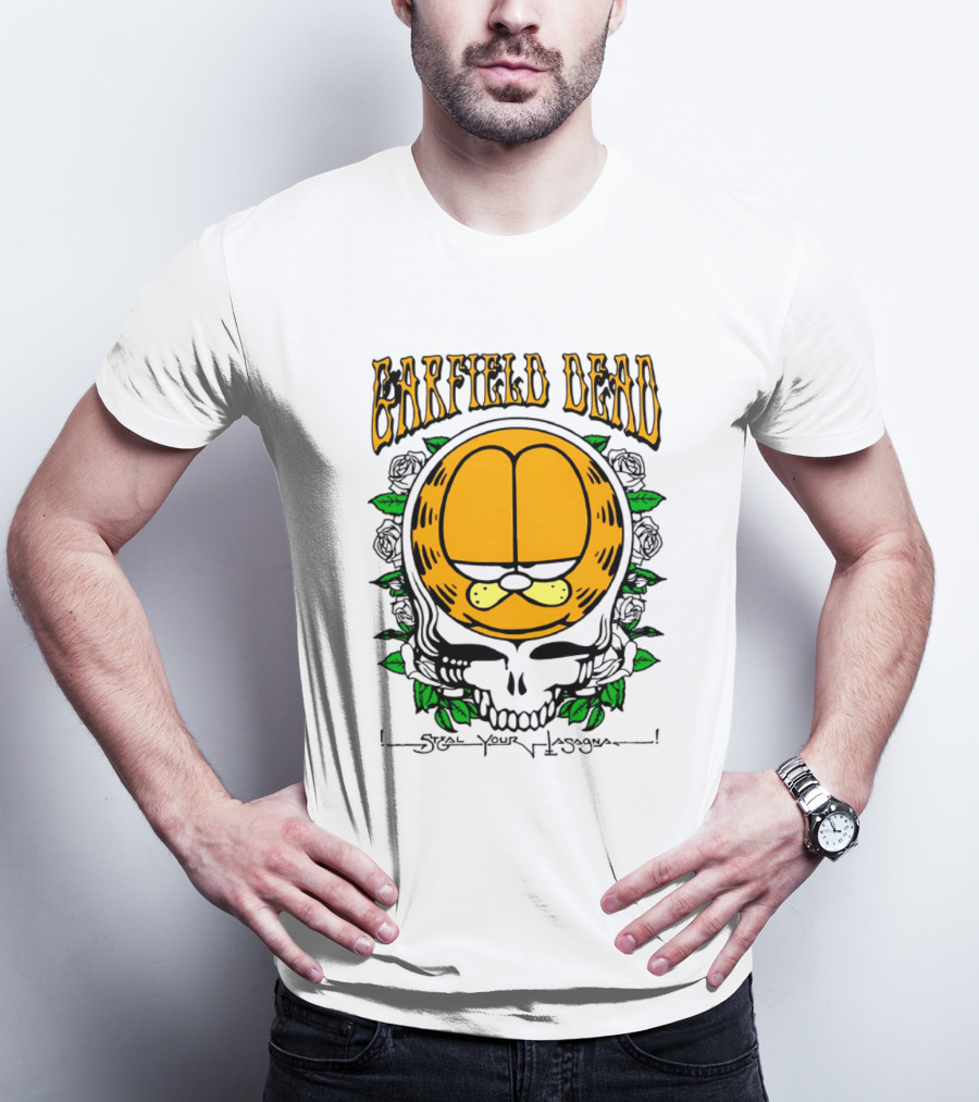 Garfield Dead Steal Your Lasagna Grateful Mashup T-Shirt