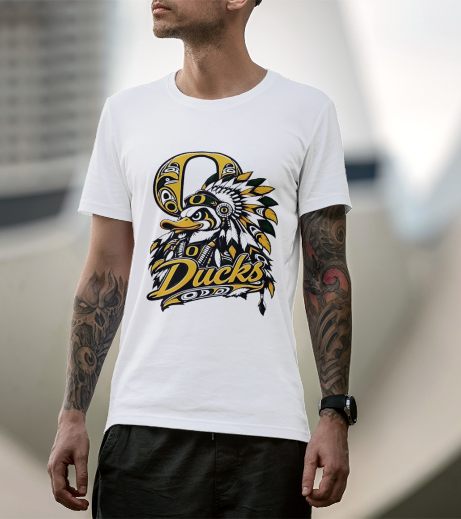 Oregon Ducks Native American Headdress Tribal T-Shirt