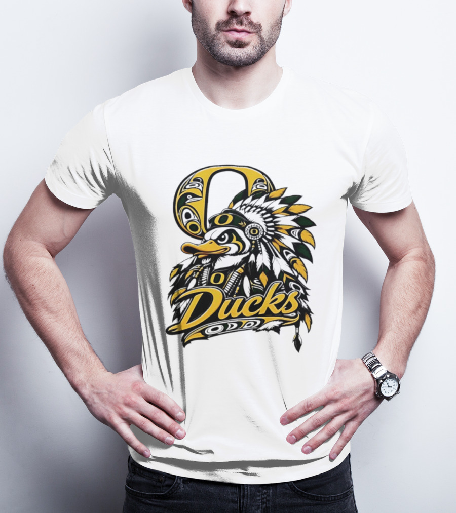 Oregon Ducks Native American Headdress Tribal T-Shirt