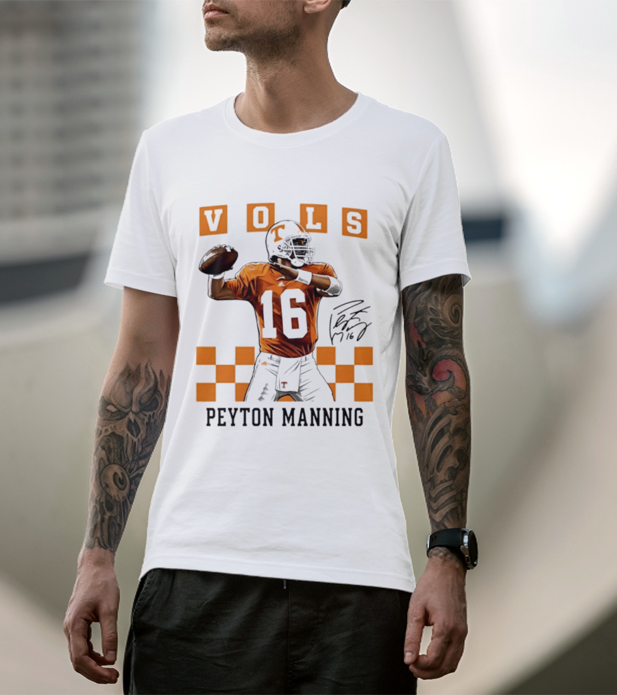 Peyton Manning 16 Vols Tennessee Football Player T-Shirt