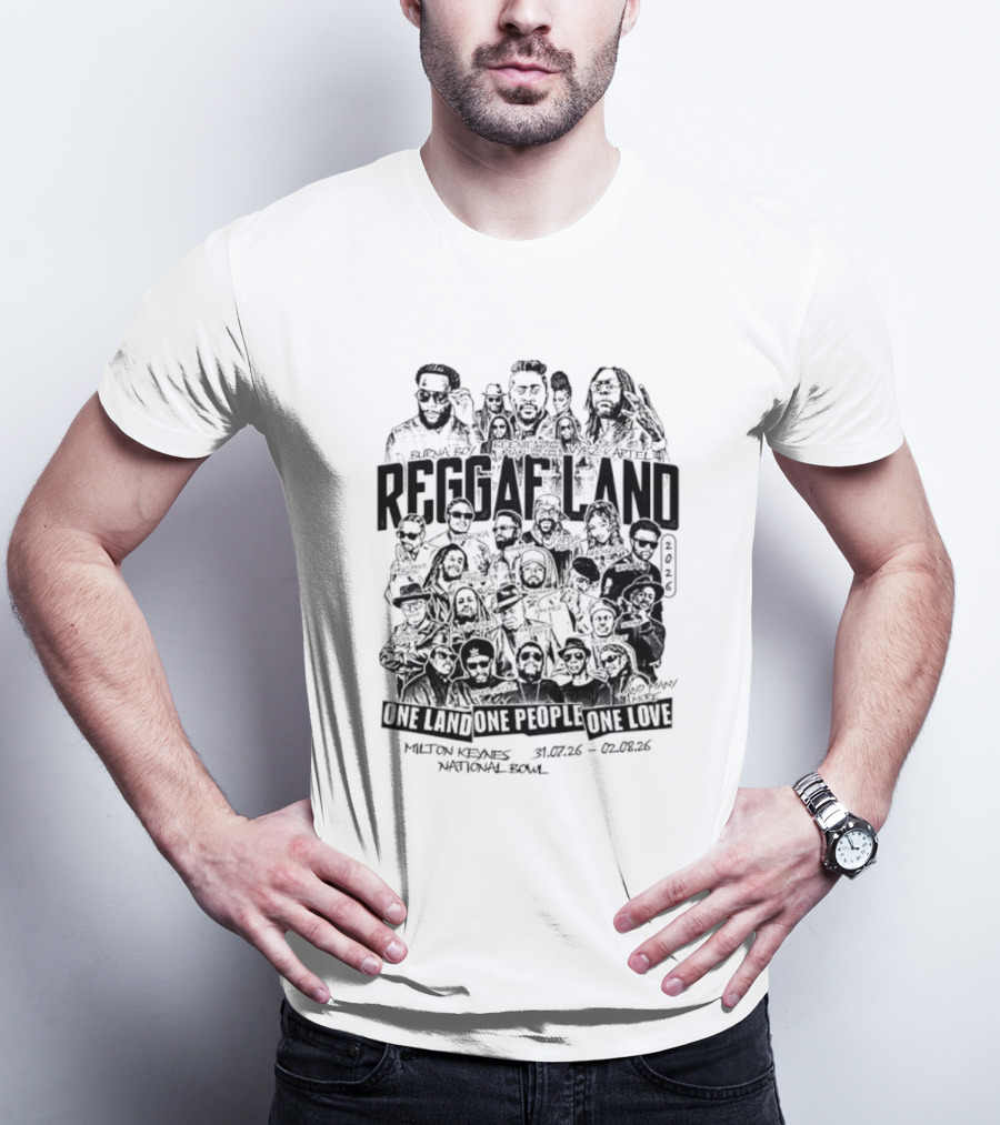 Reggae Land 2026 One Land One People One Love Bandana Army Jacket Rasta Roots Celebration T-Shirt