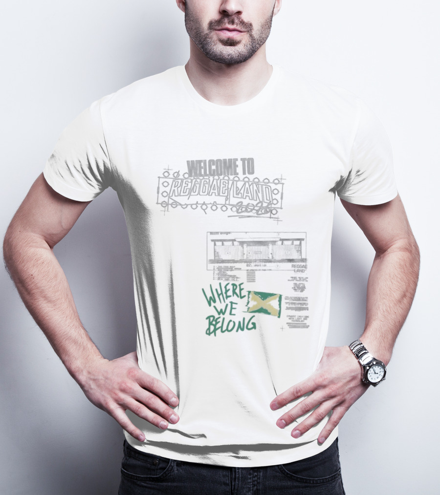 Welcome To Reggae Land 2026 Where We Belong Jamaica Flag T-Shirt