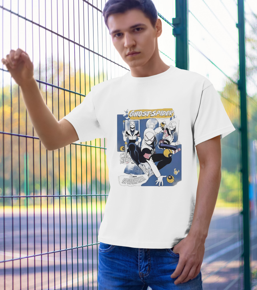 Ghost Spider Web Head Spider Man T-Shirt