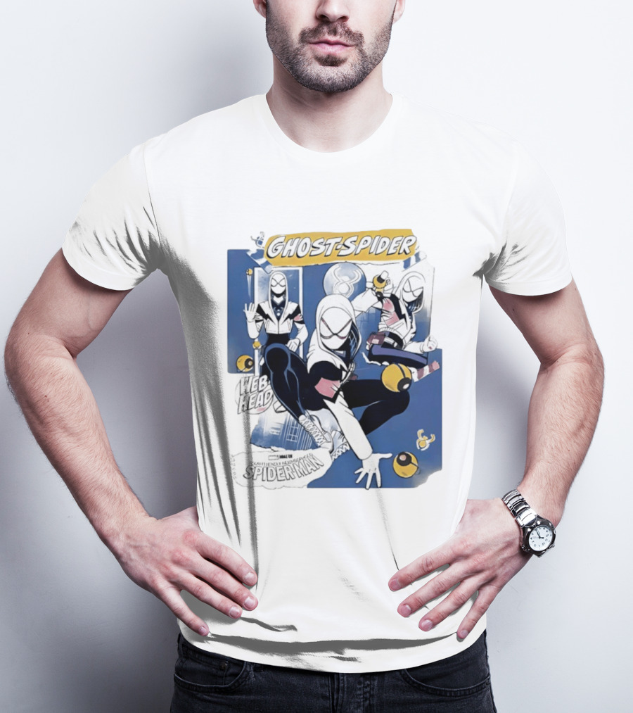 Ghost Spider Web Head Spider Man T-Shirt