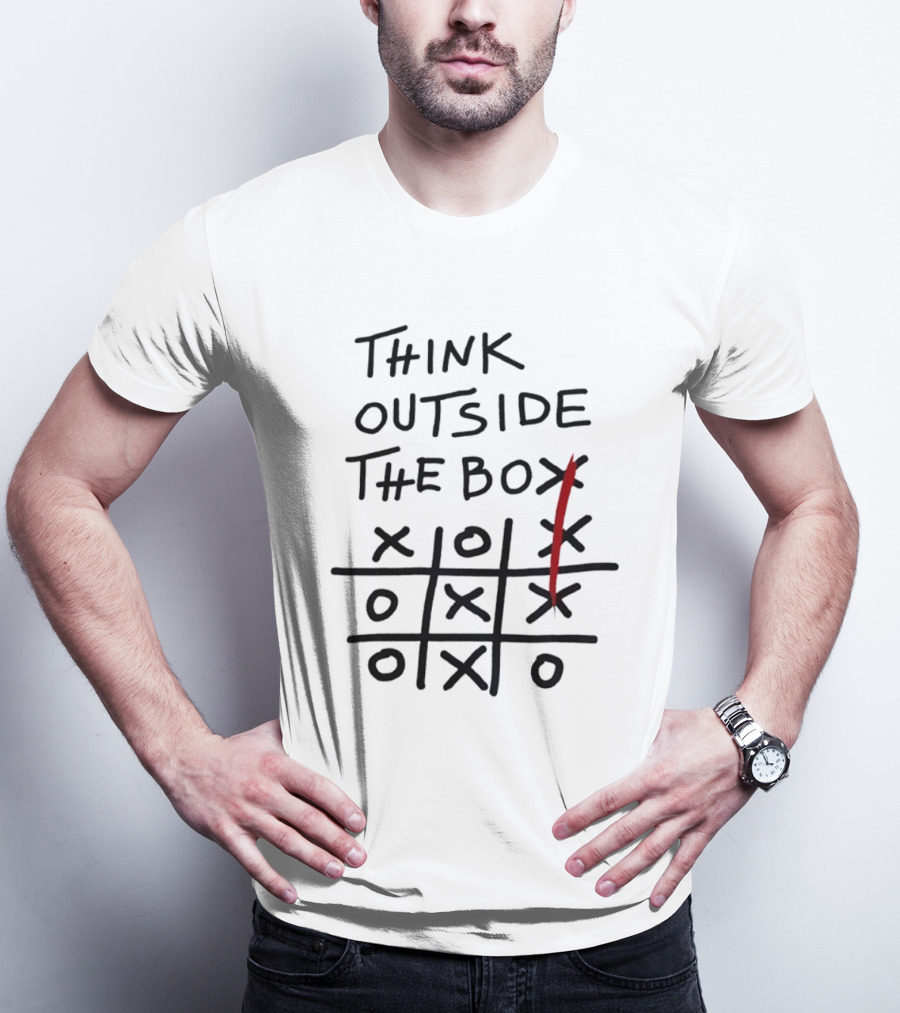 Think Outside The Box Tic Tac Toe Creativity Strategy Game Winning Move T-Shirt
