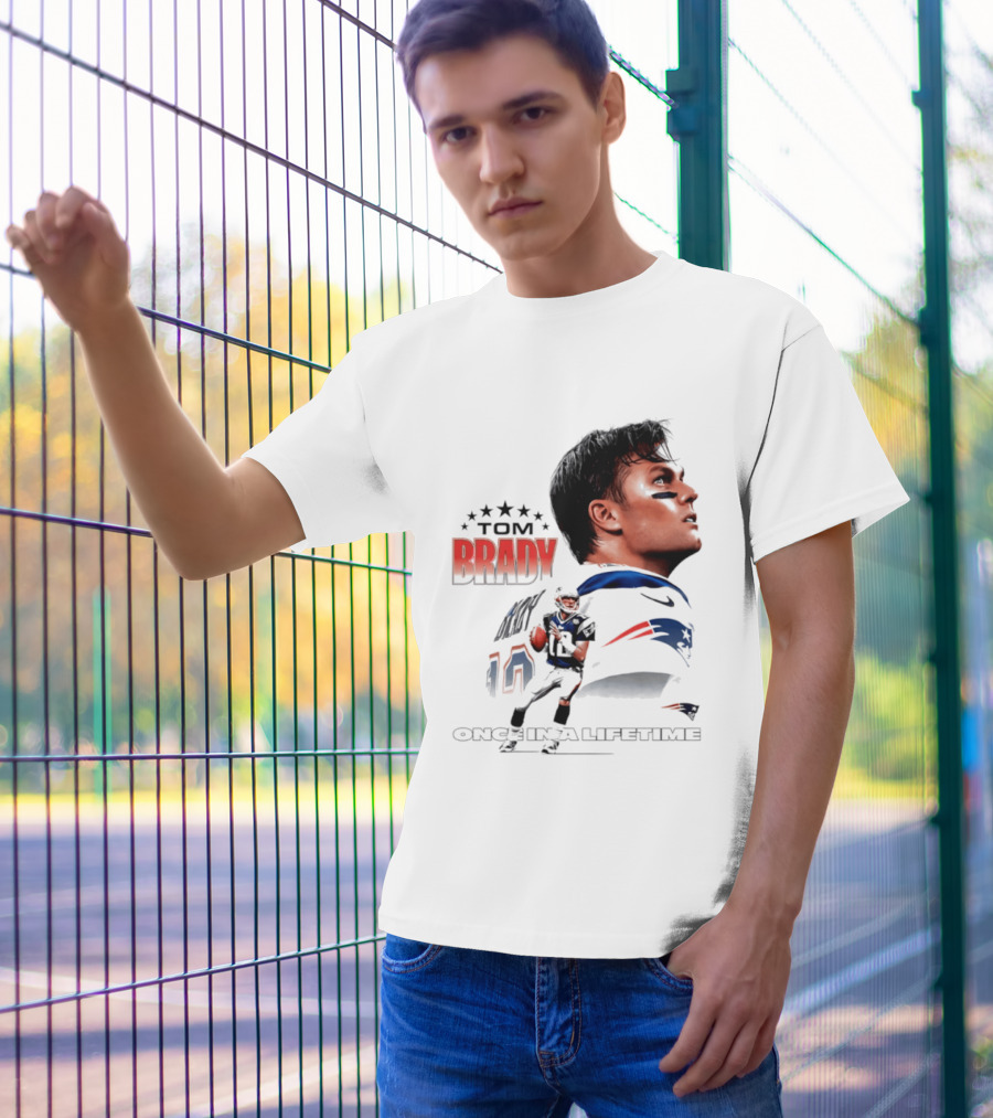 Tom Brady New England Patriots Once In A Lifetime Stars Collage T-Shirt