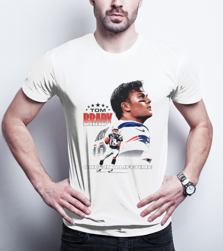 Tom Brady New England Patriots Once In A Lifetime Stars Collage T-Shirt